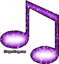 Purple Sparkly Music Notes