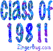 Class Of 1981 blue Glitter Text Graphic Glitter Graphic, Greeting ...