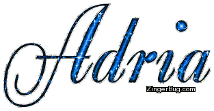 Adria Blue Glitter Name Glitter Graphic, Greeting, Comment, Meme or GIF