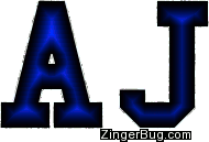 Aj Blue Glitter Name Glitter Graphic, Greeting, Comment, Meme or GIF