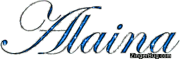 Alaina Blue Glitter Name Glitter Graphic, Greeting, Comment, Meme or GIF
