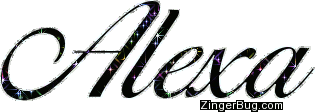 Alexa Black Glitter Name Glitter Graphic, Greeting, Comment, Meme or GIF