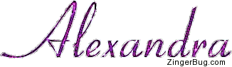 Alexandra Pink Glitter Name Text Glitter Graphic, Greeting, Comment ...