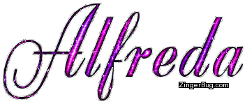 Alfreda Pink Purple Glitter Name Glitter Graphic, Greeting, Comment ...