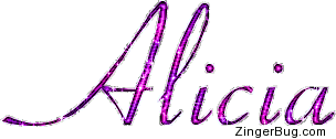 Alicia Pink Glitter Name Text Glitter Graphic, Greeting, Comment, Meme ...
