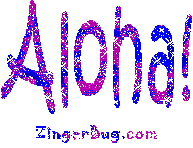 Aloha Glitter Text Graphic Glitter Graphic, Greeting, Comment, Meme or GIF