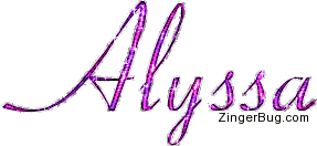 Alyssa Pink Glitter Name Text Glitter Graphic, Greeting, Comment, Meme ...