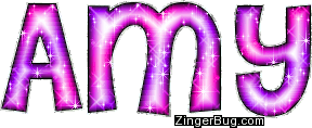 Amy Pink Purple Glitter Name Glitter Graphic, Greeting, Comment, Meme ...