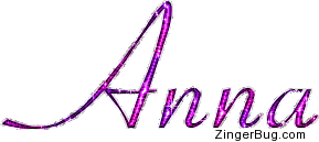 Anna Pink Glitter Name Text Glitter Graphic, Greeting, Comment, Meme or GIF
