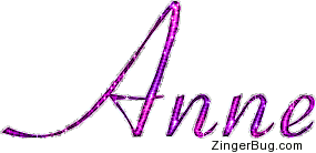 Anne Pink Glitter Name Text Glitter Graphic, Greeting, Comment, Meme or GIF