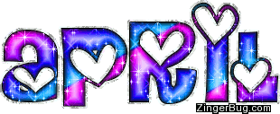April Pink And Blue Glitter Name Glitter Graphic, Greeting, Comment ...
