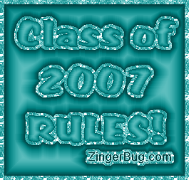 Aqua Satin Class Of 2007 Glitter Graphic Glitter Graphic, Greeting ...