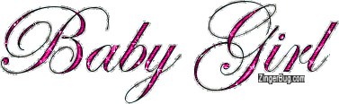 Baby Girl Pink Glitter Script Glitter Graphic, Greeting, Comment, Meme ...