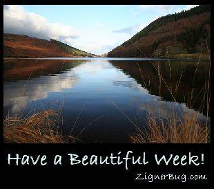 Have a Beautiful Week Mountain Lake Glitter Graphic, Greeting, Comment ...