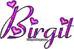 Birgit Pink And Purple Glitter Name Glitter Graphic, Greeting, Comment ...