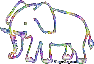 Elephant Multi-Colored Glitter Graphic Glitter Graphic, Greeting ...
