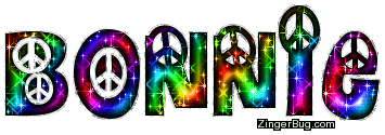 Bonnie Rainbow Peace Sign Glitter Name Glitter Graphic, Greeting ...