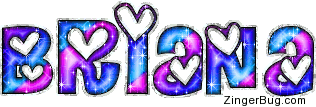 Briana Pink And Blue Glitter Name Glitter Graphic, Greeting, Comment ...