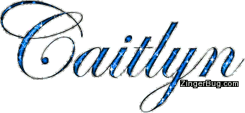 Caitlyn Blue Glitter Name Glitter Graphic, Greeting, Comment, Meme or GIF