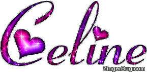 Celine Pink And Purple Glitter Name Glitter Graphic, Greeting, Comment ...