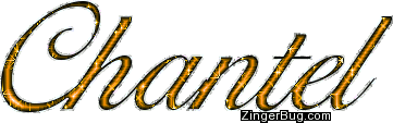 Chantel Golden Glitter Name Glitter Graphic, Greeting, Comment, Meme or GIF