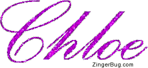 Chloe Purple Glitter Name Text Glitter Graphic, Greeting, Comment, Meme ...