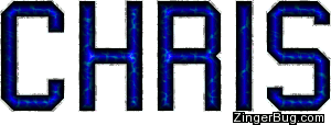 Chris Blue Glitter Name Glitter Graphic, Greeting, Comment, Meme or GIF