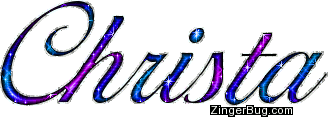 Christa Blue And Purple Glitter Name Glitter Graphic, Greeting, Comment ...