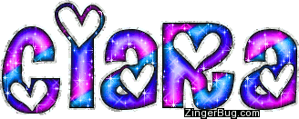 Ciara Pink And Blue Glitter Name Glitter Graphic, Greeting, Comment ...