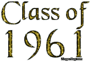Class Of 1961 Gold Glitter Glitter Graphic, Greeting, Comment, Meme or GIF