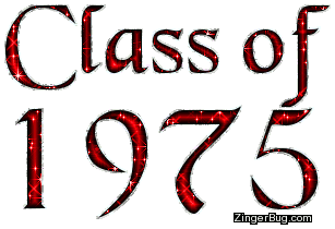 Class Of 1975 Red Glitter Glitter Graphic, Greeting, Comment, Meme or GIF