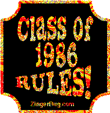 Class Of 1986 Rules Red Yellow Plaque Glitter Graphic Glitter Graphic ...