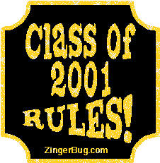 Class Of 2001 Rules Gold Plaque Glitter Graphic Glitter Graphic ...