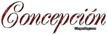 Concepcion Red Glitter Name Glitter Graphic, Greeting, Comment, Meme or GIF