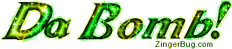 Da Bomb Lime Green Glitter Text Glitter Graphic, Greeting, Comment ...