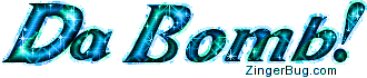 Da Bomb Ocean Green Glitter Text Glitter Graphic, Greeting, Comment ...