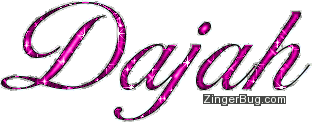 Dajah Pink Glitter Name Glitter Graphic, Greeting, Comment, Meme or GIF