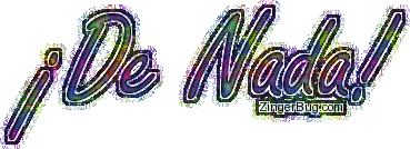 De Nada Multi-Colored Glitter Text Graphic Glitter Graphic, Greeting ...