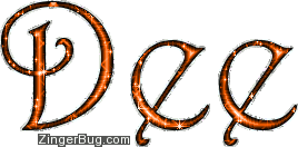 Dee Orange Glitter Name Glitter Graphic, Greeting, Comment, Meme or GIF