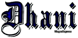 Dhani Blue Glitter Name Glitter Graphic, Greeting, Comment, Meme or GIF