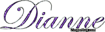 Dianne Purple Glitter Name Glitter Graphic, Greeting, Comment, Meme or GIF