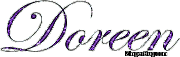 Doreen Purple Glitter Name Glitter Graphic, Greeting, Comment, Meme or GIF