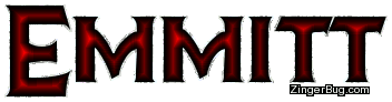 Emmitt Red Glitter Name Glitter Graphic, Greeting, Comment, Meme or GIF