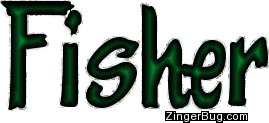 Fisher Dark Green Glitter Name Glitter Graphic, Greeting, Comment, Meme ...