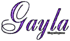 Gayla Purple Glitter Name Glitter Graphic, Greeting, Comment, Meme or GIF