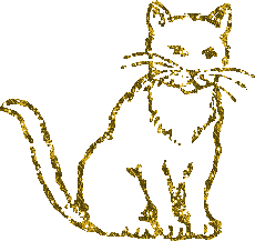 Glitter Kitten Graphic Gold Glitter Graphic, Greeting, Comment, Meme or GIF