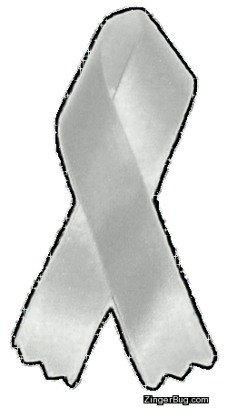 Gray Support Ribbon Glitter Graphic, Greeting, Comment, Meme or GIF