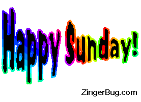 Happy Sunday Rainbow Wagging Text Glitter Graphic, Greeting, Comment ...
