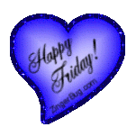 Happy Friday Dark Blue Heart Glitter Graphic Glitter Graphic Comment