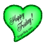 Happy Friday Green Heart Glitter Graphic Glitter Graphic, Greeting ...